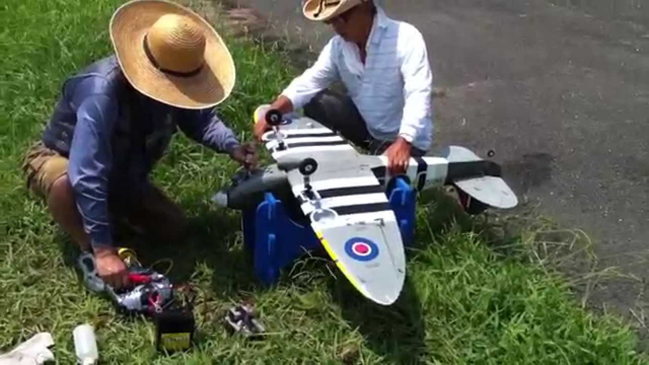RC Spitfire Crash on Takeoff - YouTube