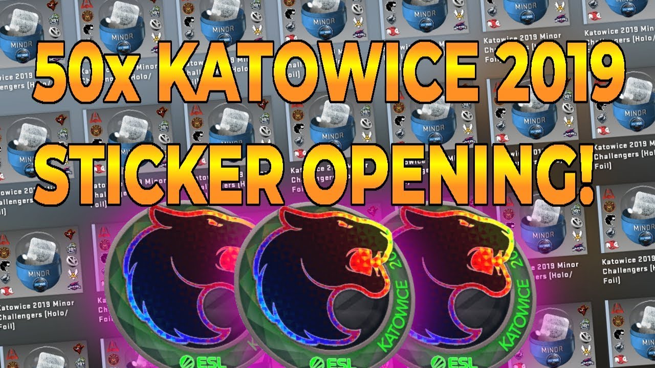 CS:GO - 50x KATOWICE 2019 STICKER CAPSULE OPENING! - YouTube