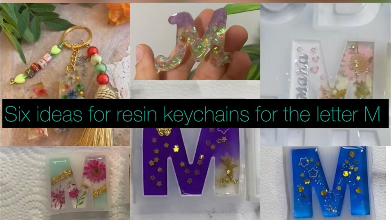 Six ideas for #resin keychains for the letter M - YouTube