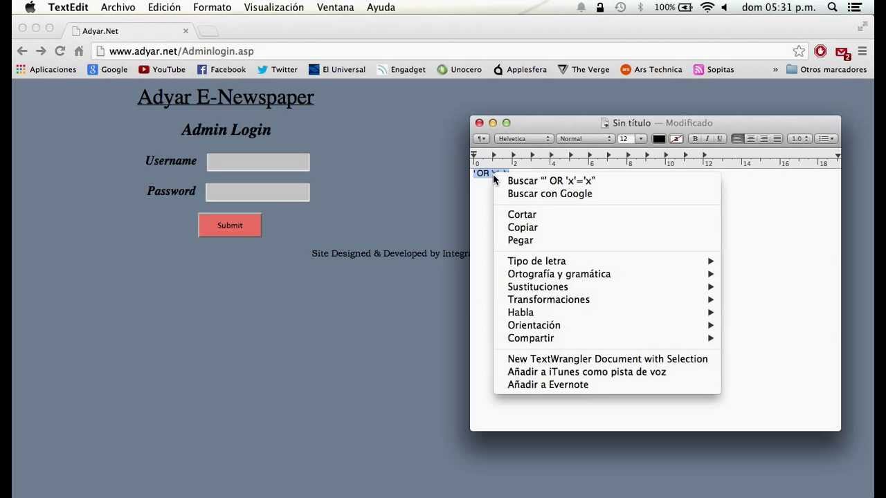 Ejemplo de SQL Injection - YouTube