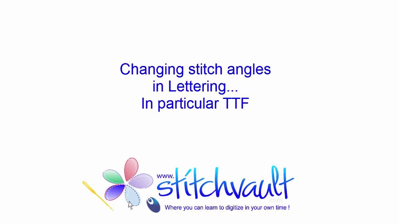 stitch angles in lettering - YouTube