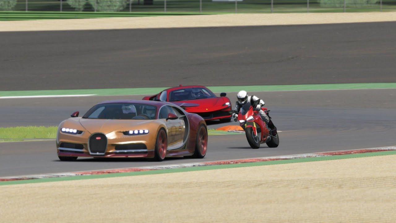 Ducati 1299 Panigale S vs Bugatti Chiron vs Ferrari SF90 Stradale at ...