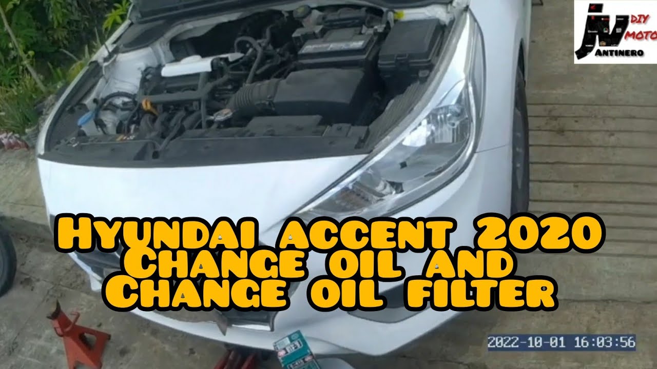 DIY Hyundai Accent 2020 change oil and change oil filter - YouTube