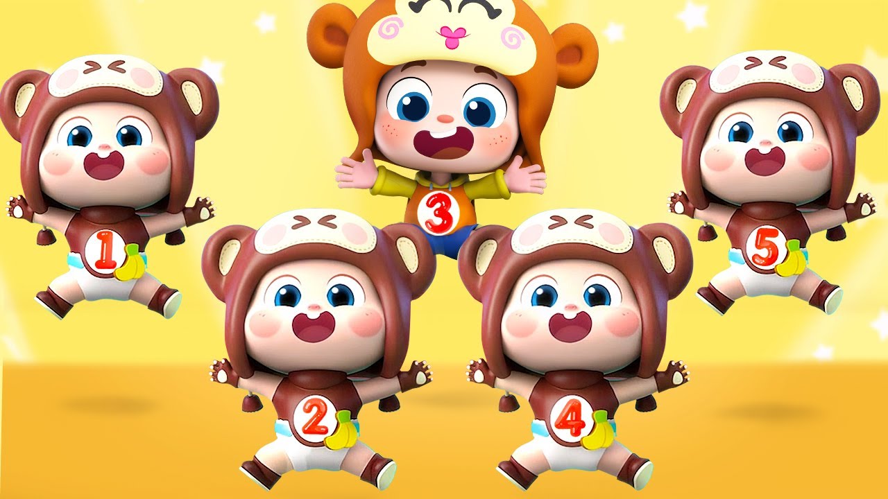Five Little Monkeys | Five Little Babies Song | Nursery Rhymes & Kids ...