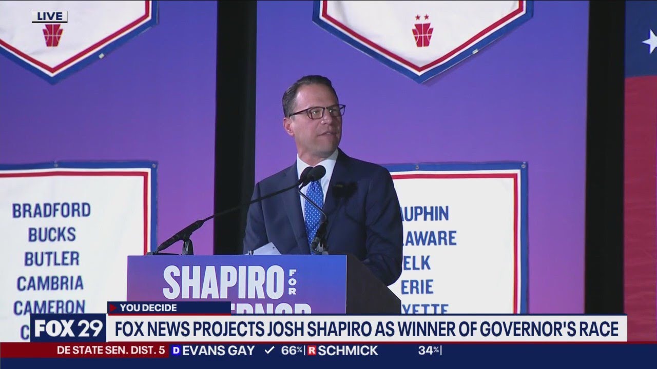 Josh Shapiro addresses supporters as FOX News calls Pennsylvania ...