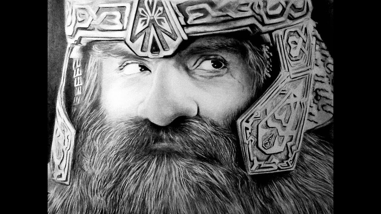 Lord Of The Rings Drawing Gimli The Dwarf - Fellowship Of The Ring ...