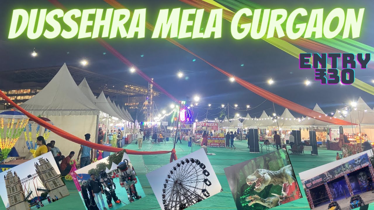 Dussehra Mela Gurgaon🎪London Bridge🎢Alien👽Giant Swing🎡Dinosaur Park🦖 ...