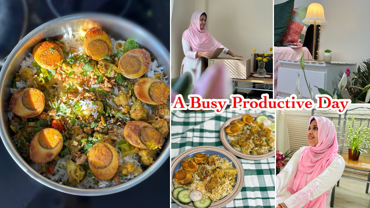 My Busy Productive Day।দারুন স্বাদের মজাদার চিংড়ি বিরিয়ানি। সংসারে ...