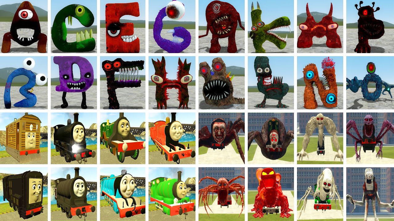 All Nightmare Alphabet Lore Family vs All Cursed Thomas The Train ...