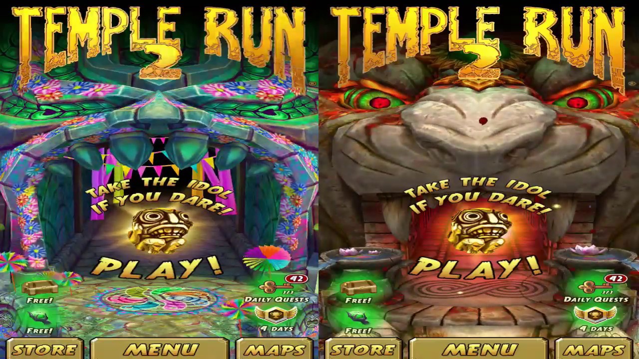 Temple Run 2 JUNGLE FALL VS HOLI FESTIVAL Reverse Gameplay - YouTube
