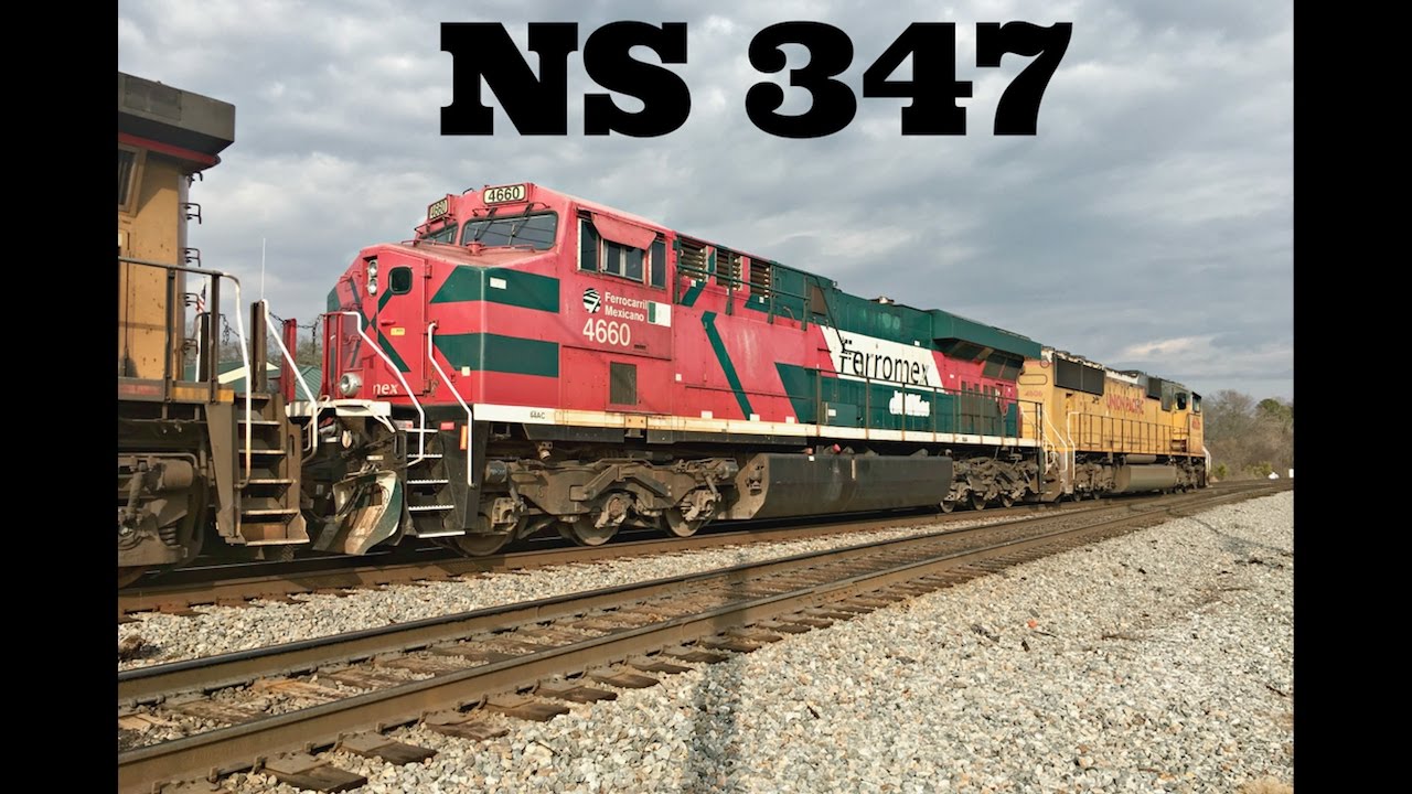 UP 4606 SD70M Leads NS 347 Southbound with FXE 4660 in Consist!! in Austell, GA - YouTube