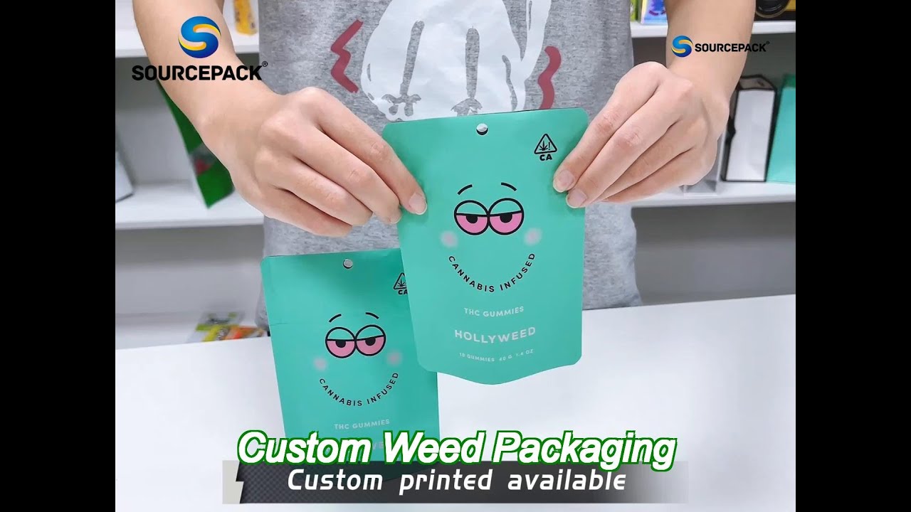 moisture proof custom weed packaging with ziplock closure - YouTube