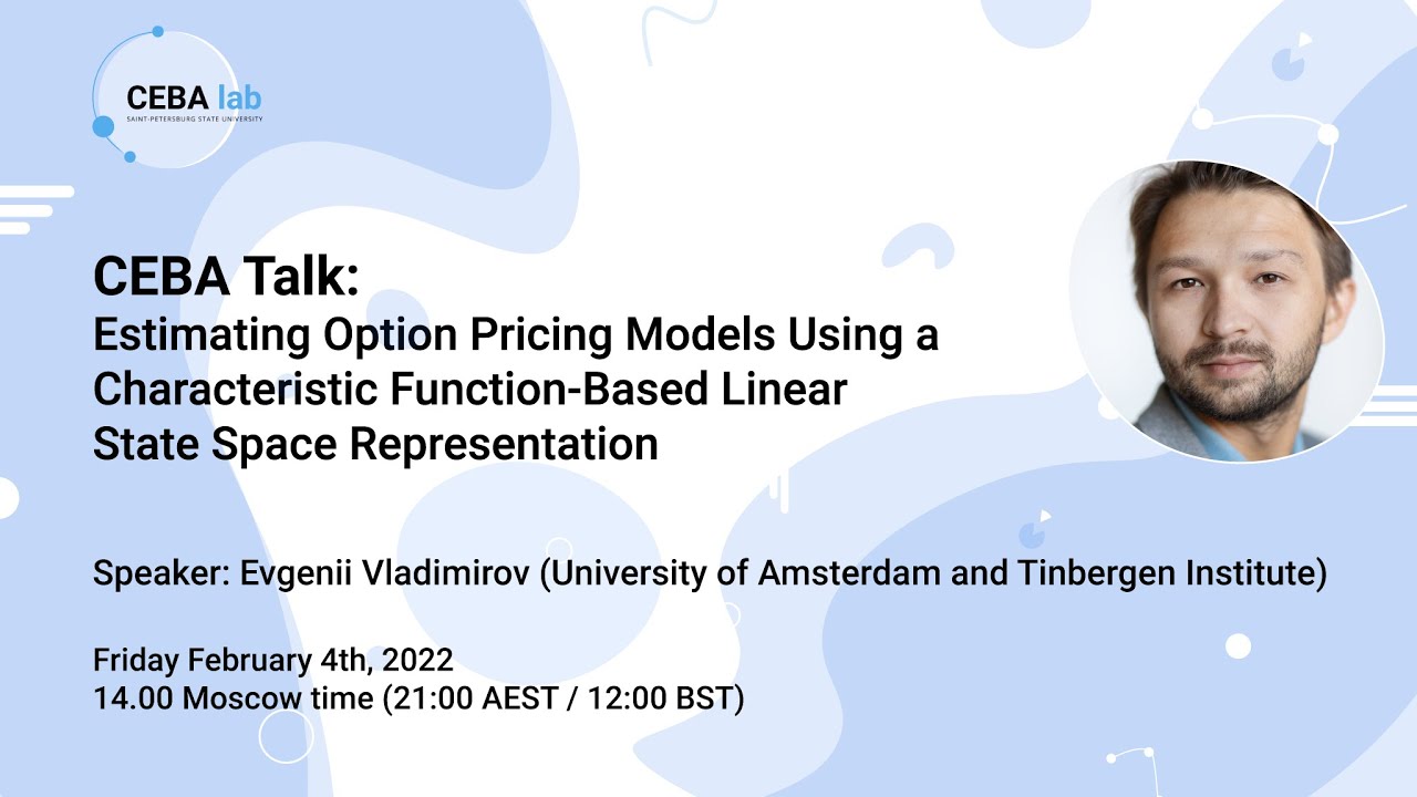 CEBA Talk: Estimating Option Pricing Models - YouTube