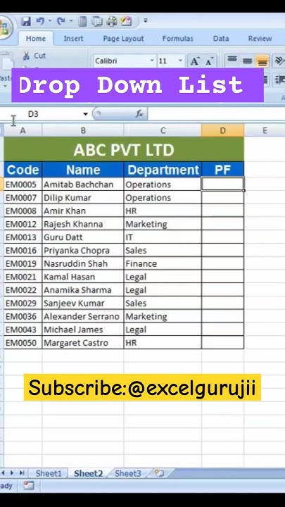 Drop down list in Excel #exceltricks #exceltutorial #exceltips - YouTube