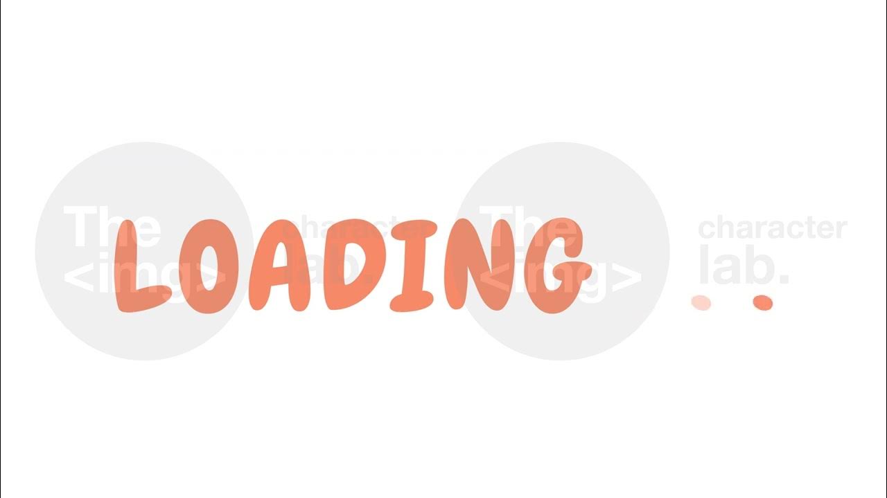 Childlike orange 2D loading text animation - YouTube