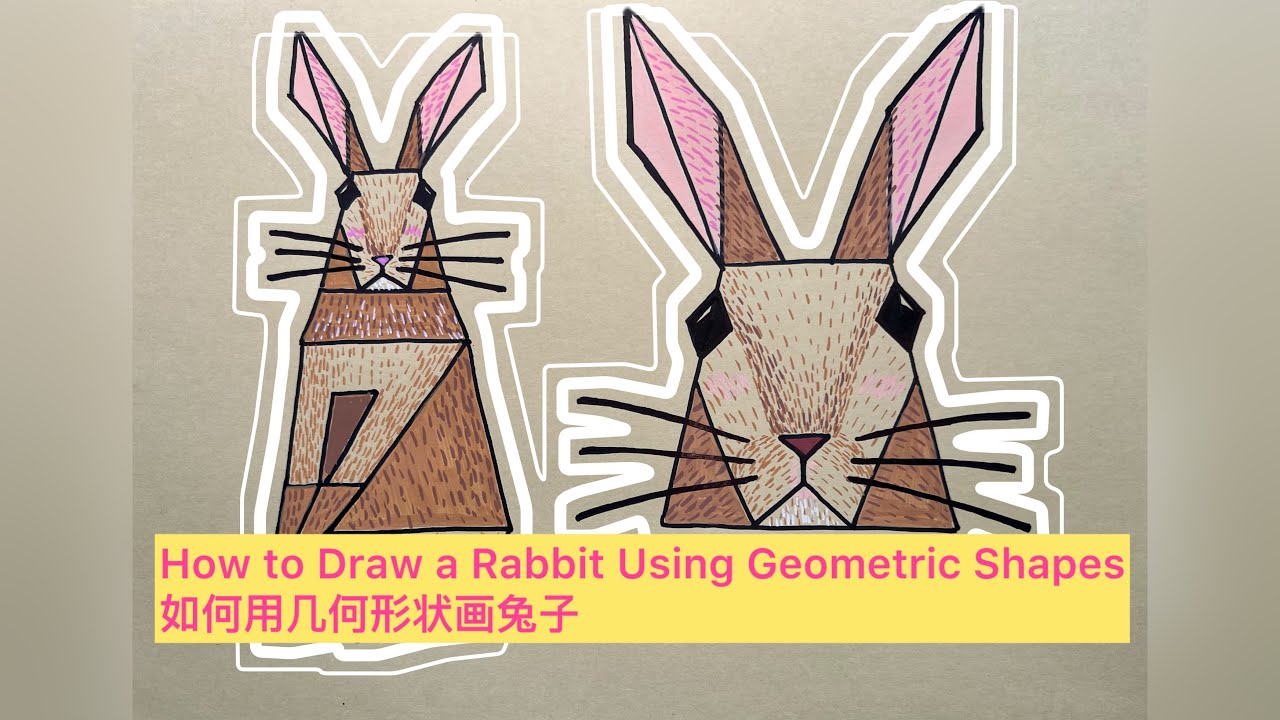 How to Draw a Rabbit Using Geometric Shapes/ Easter Theme/ 復活節主題 / 如何用 ...
