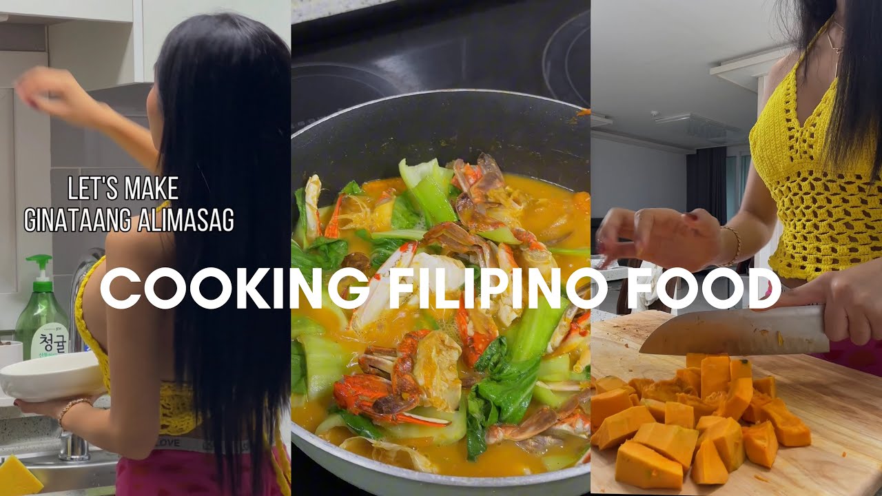 cooking filipino food - ginataang alimasag - YouTube