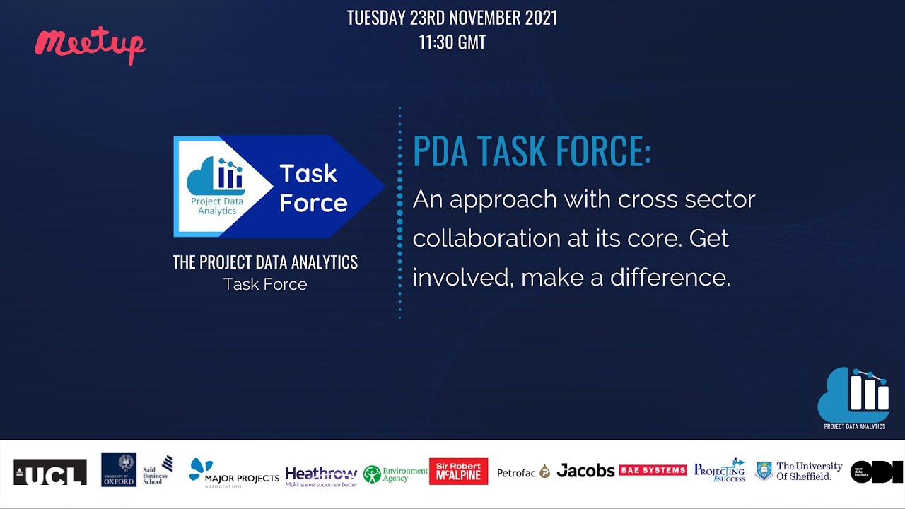 The Project Data Analytics Task Force Meetup - YouTube