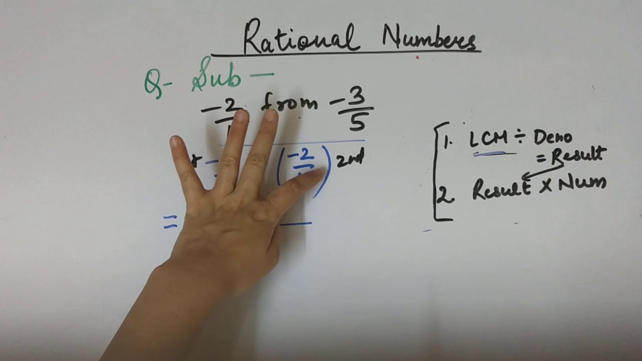 Subtraction of rational numbers| class-7 - YouTube