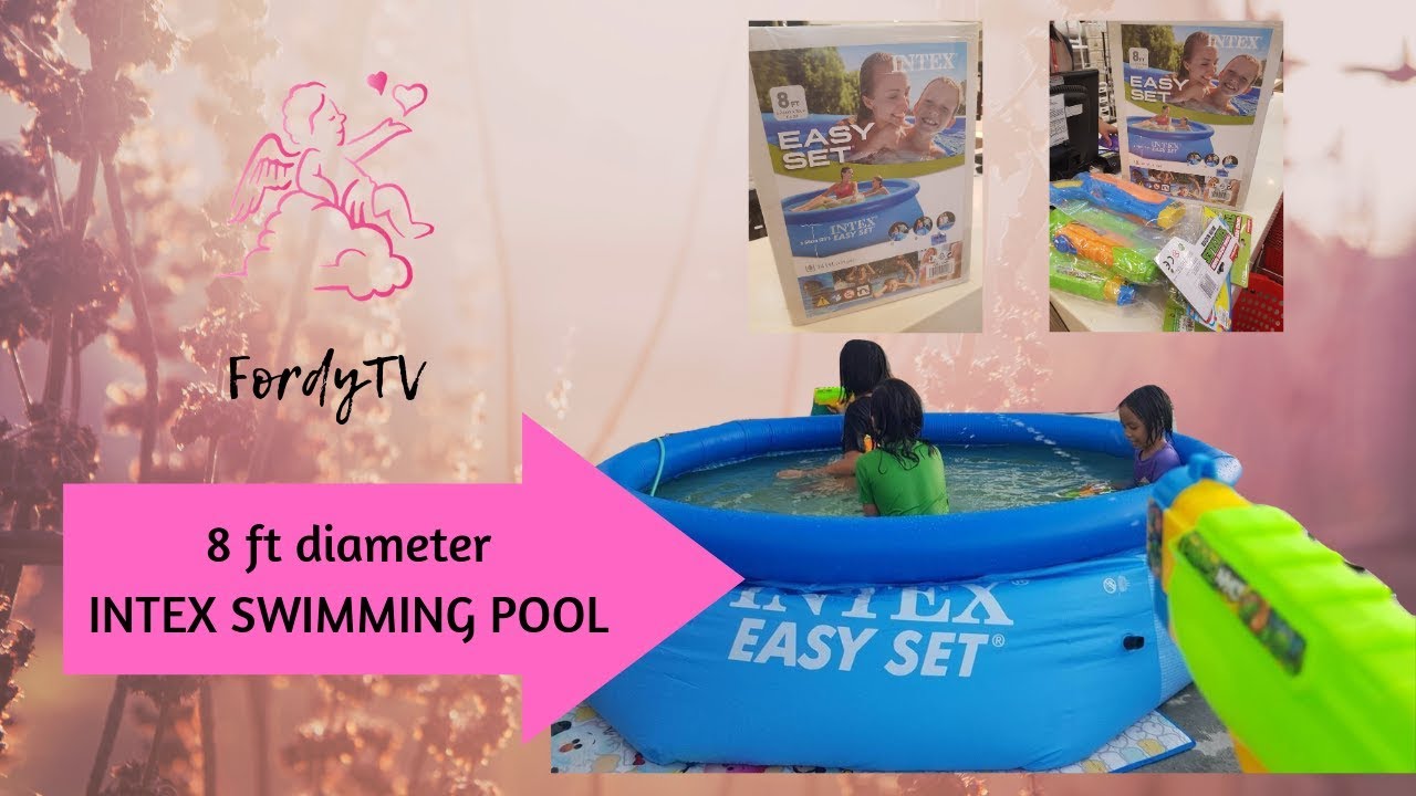 BACKYARD POOL | SETTING UP AN 8FT INTEX SWIMMING POOL - YouTube