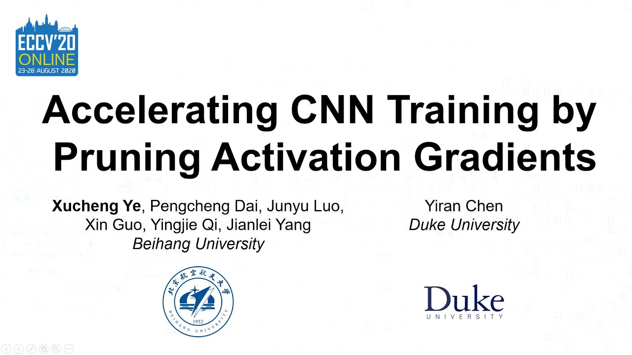 Accelerating CNN Training by Pruning Activation Gradients - YouTube