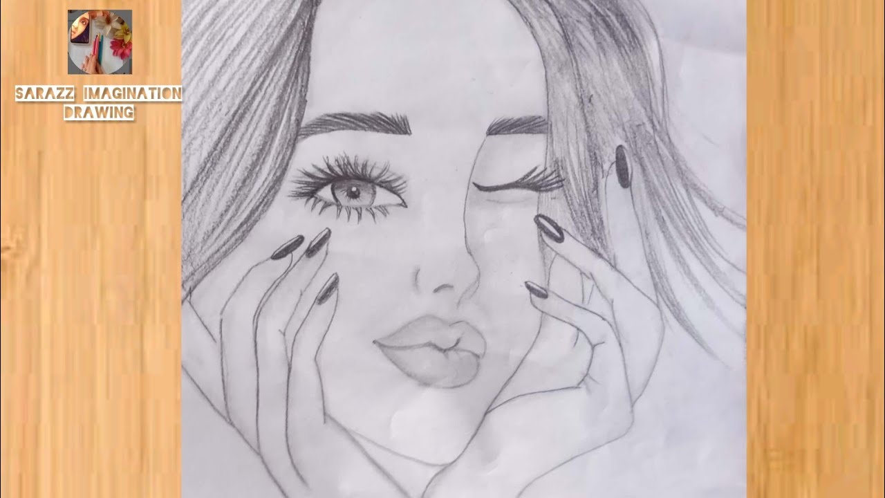 How to draw a girl with blinking eye || anime girl face #drawing - YouTube