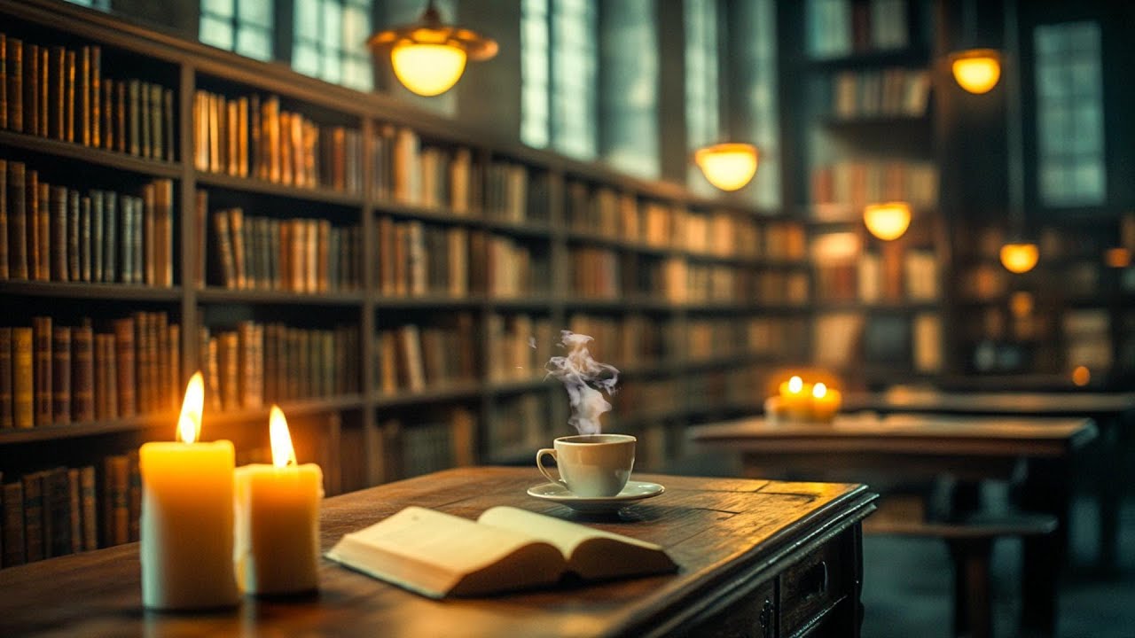Library & Coffee with Jazz | Library Ambience with Relaxing Jazz for ...