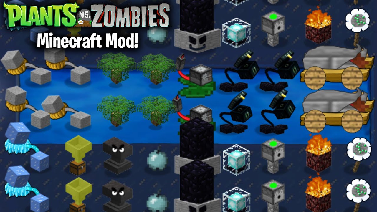 Plants vs Zombies Minecraft (Part 2) | New Plants, Zombie Skins, Pixel ...