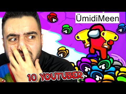 EN HIZLI İMPOSTOR WİN ALMA REKORU KIRDIM ! 10 YOUTUBER AMONG US !