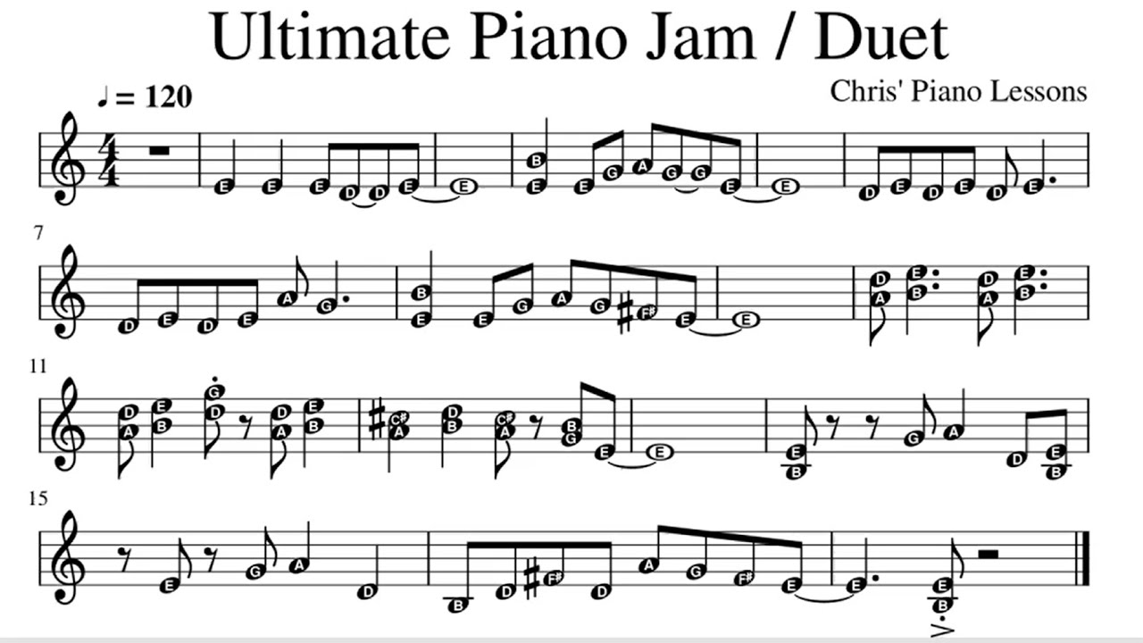Ultimate Piano Jam / Duet - Hard Rock Style - Sheet Music With Note ...