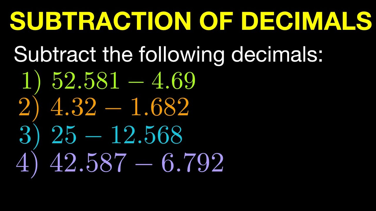 Subtraction of Decimals (Tagalog/Filipino Math) - YouTube