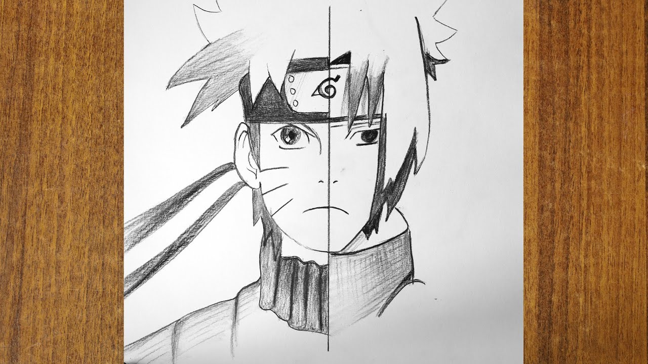 How to Draw Naruto and Sasuke with Face Drawings - YouTube