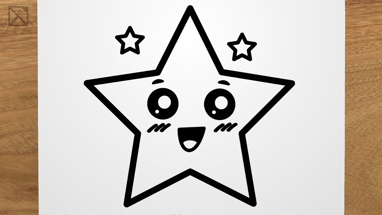 How to draw a cute STAR step by step, EASY - YouTube