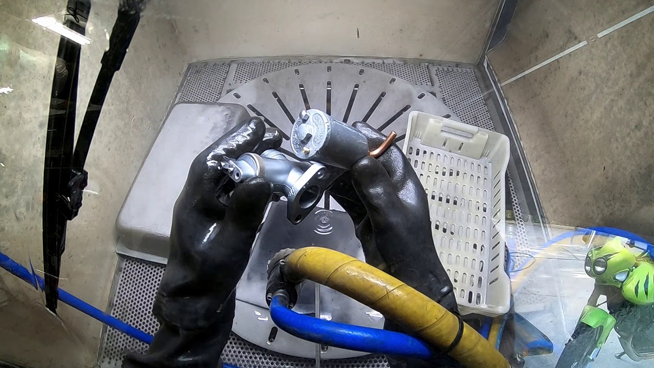 Wet Blasting Antique Triumph Engine - YouTube