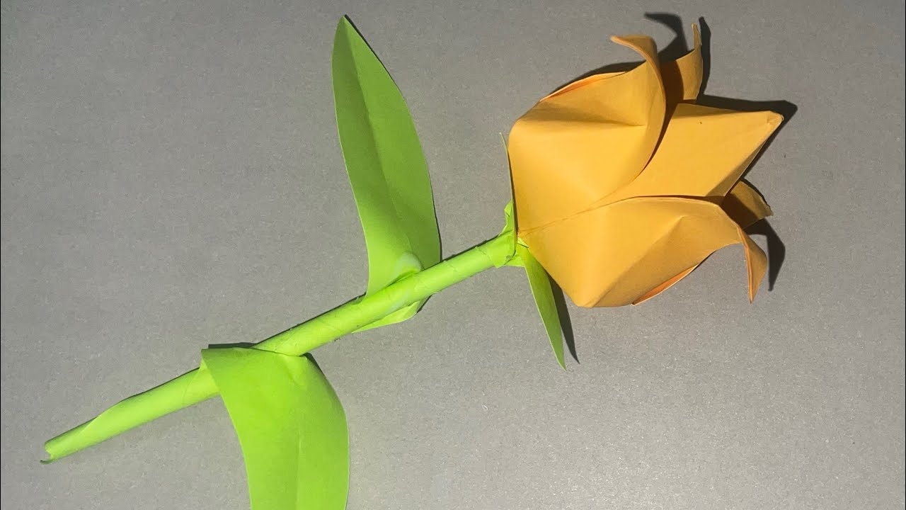 Easy Origami Paper tulip Tutorial 🌹| Origami flower/how to make paper ...
