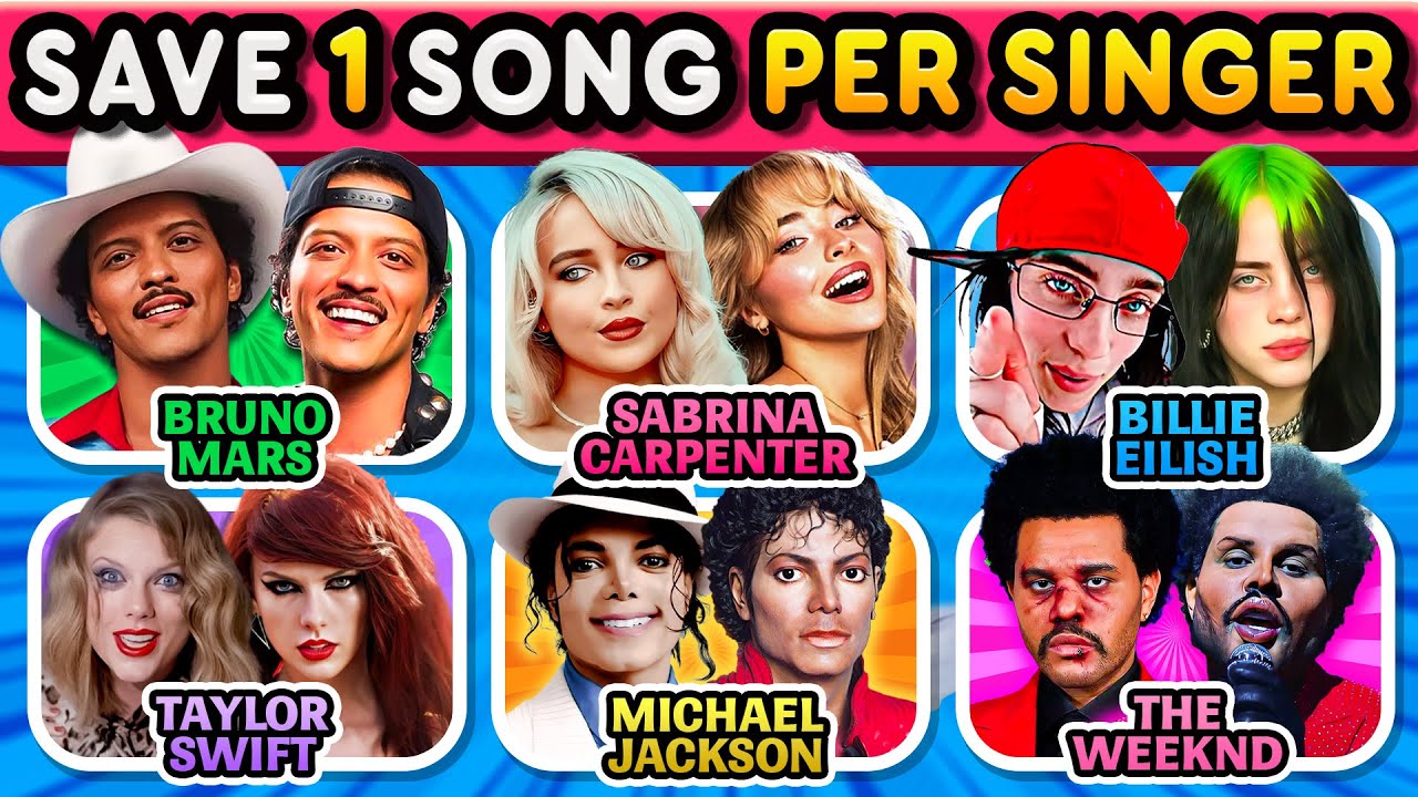 SAVE 1 SONG PER SINGER 🎤🎶 Most Popular Singers & Bands (6 Songs Each ...