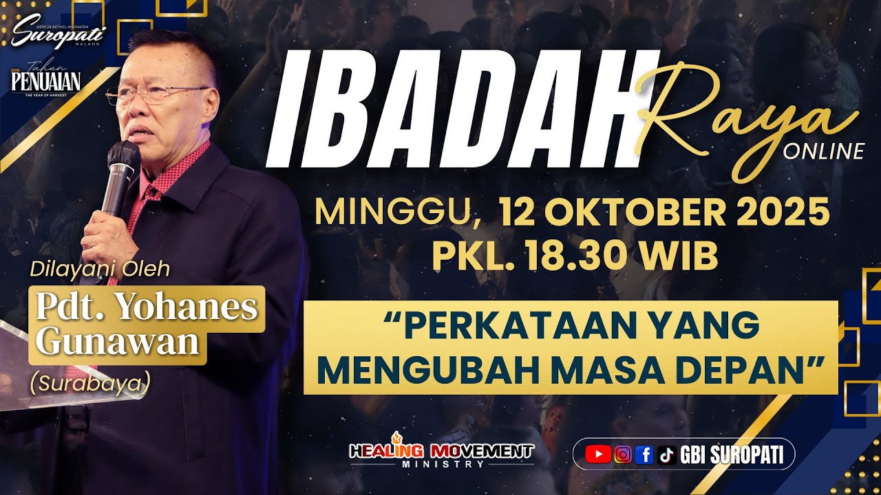 IBADAH ONLINE 18.30 WIB - 12 OKTOBER 2025 | Pdt. Yohanes Gunawan - YouTube