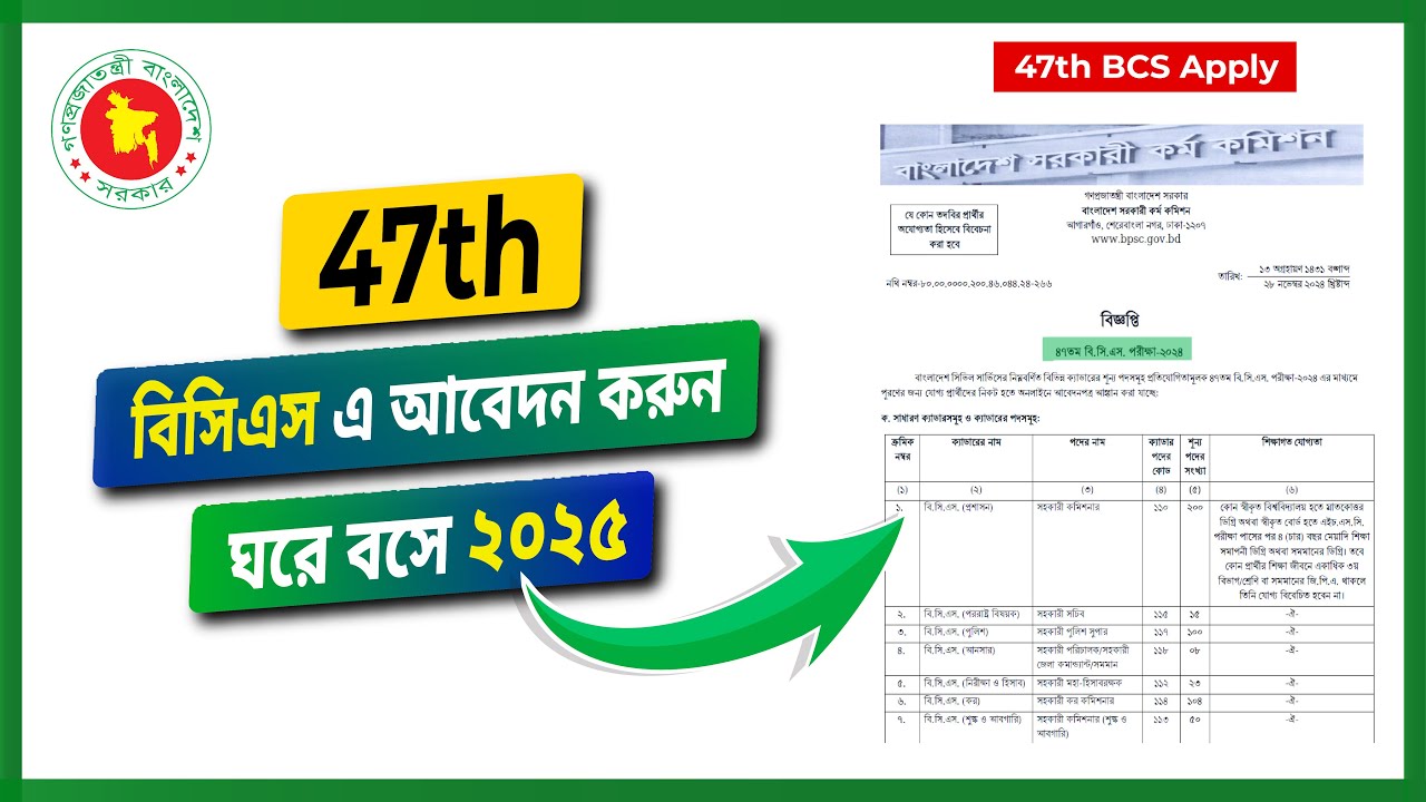 How to Apply 47th BCS | ৪৭ তম বিসিএস | 47th BCS Form Fillup 2025 Online Registration - YouTube