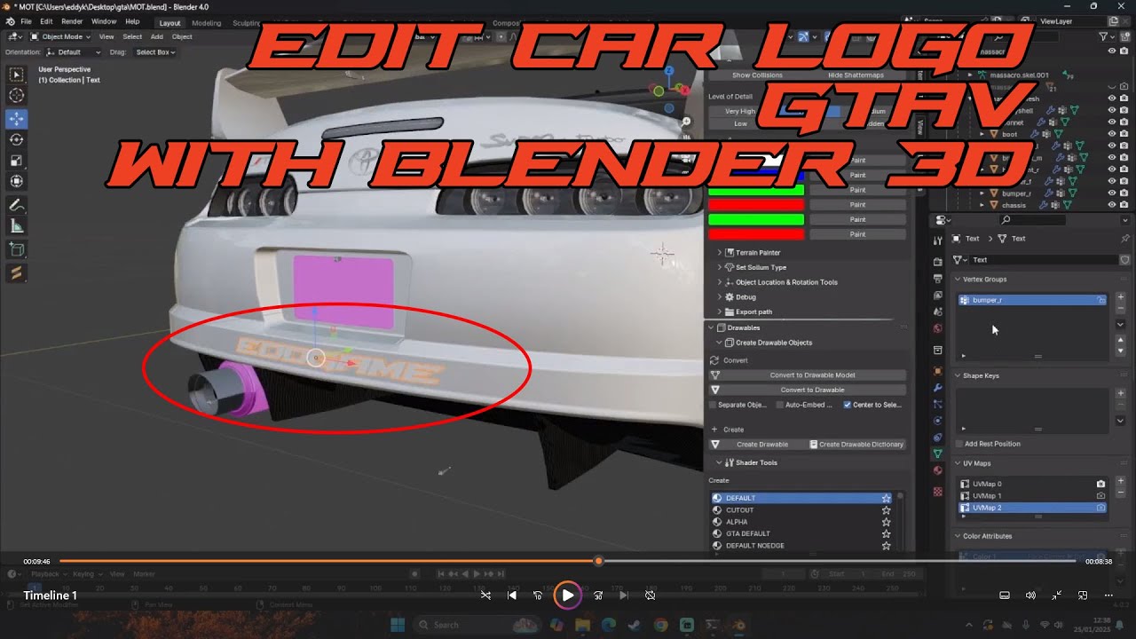 Menambahkan Part Mods GTA V Dengan Blender 3D (Shollumz) - YouTube
