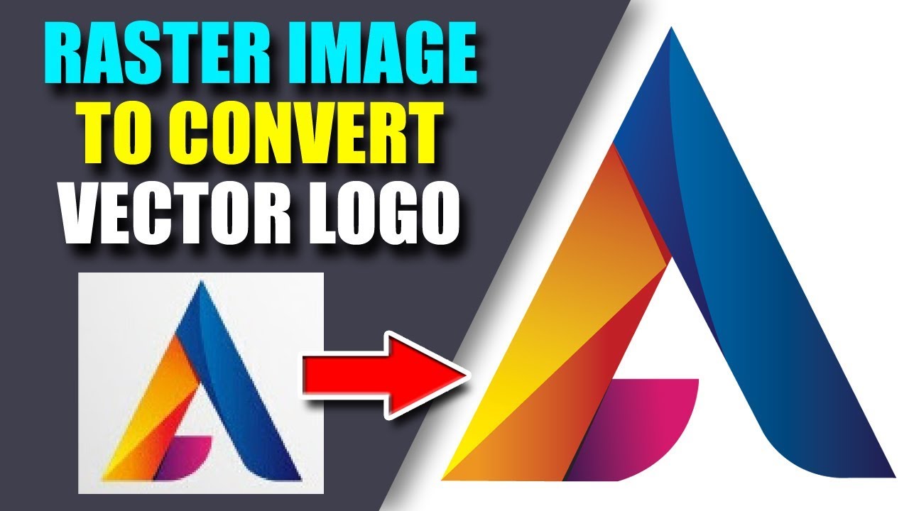 Raster image to convert vector logo design - YouTube