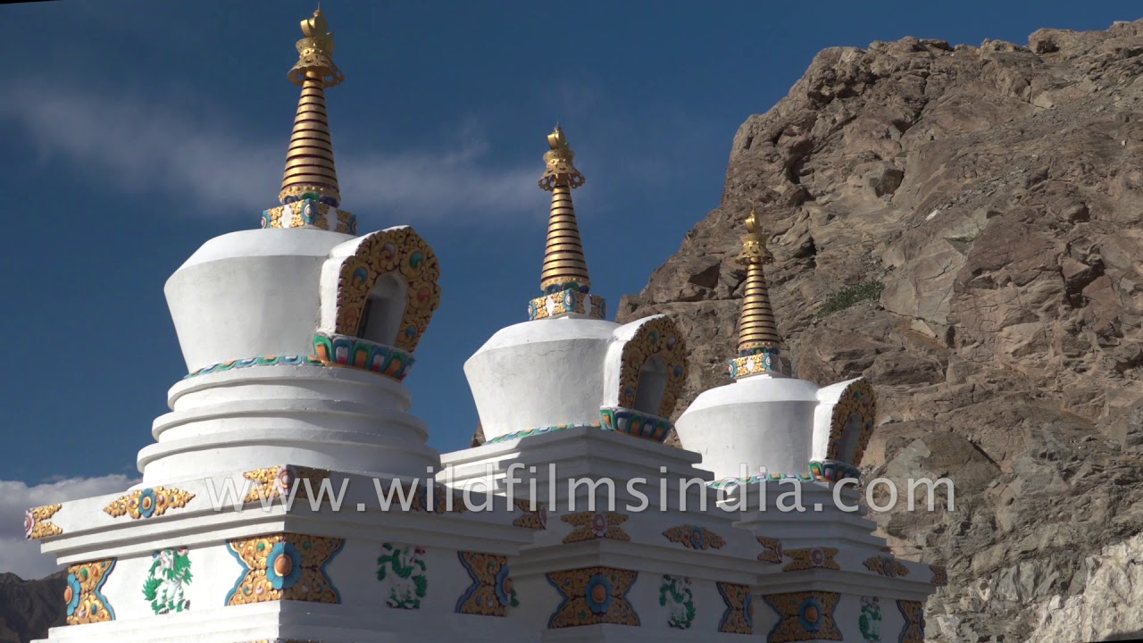 Buddhist architecture in Ladakh: Shey Palace Gompa and complex - YouTube