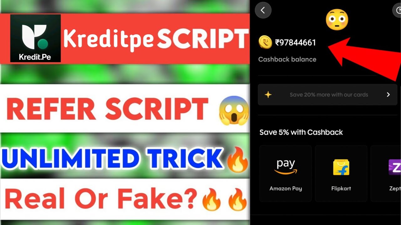Kreditpe App Unlimited Trick 🔥 | Kreditpe App Refer Script |New Earning App Today |Paytm Earning ...