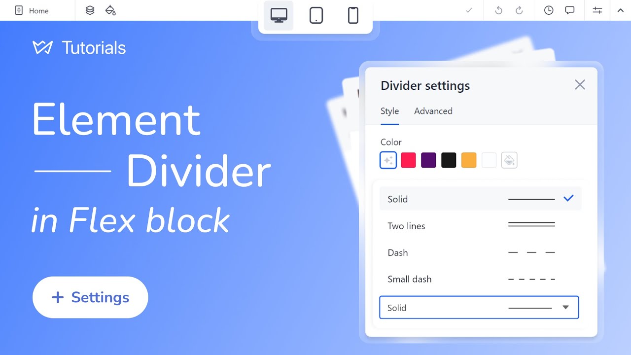 The new element “Divider” in Flex block - YouTube