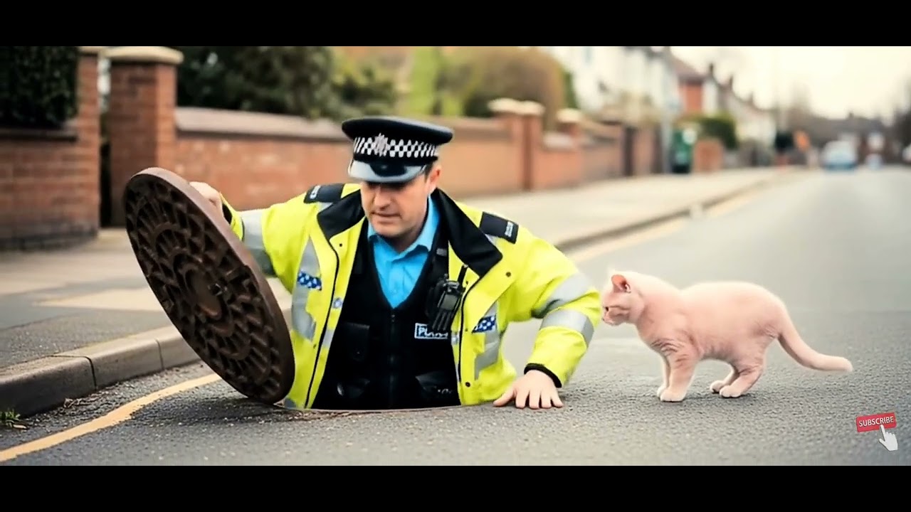 Cute pink cat & boy adventure ... emotional and funny short story 🚓😊😺 ...