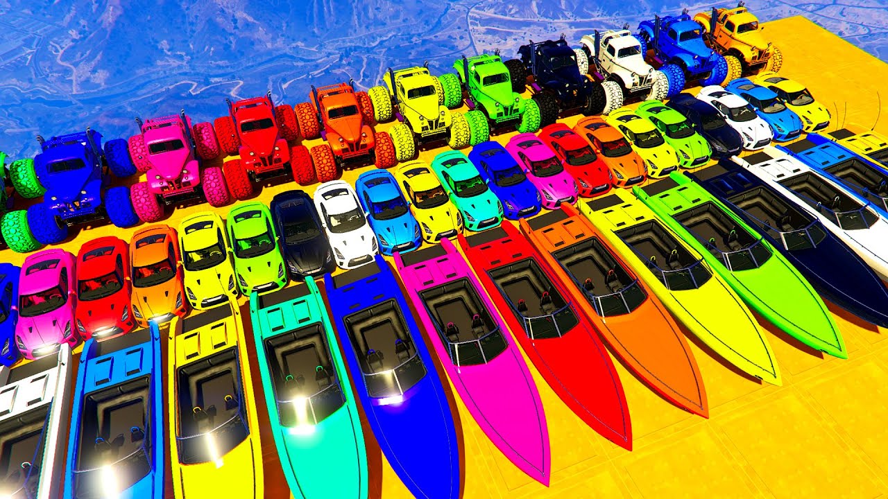 SPIDERMAN CARS Racing Challenge on MULTI Rampa ! SUPERHERO HULK Goku ...