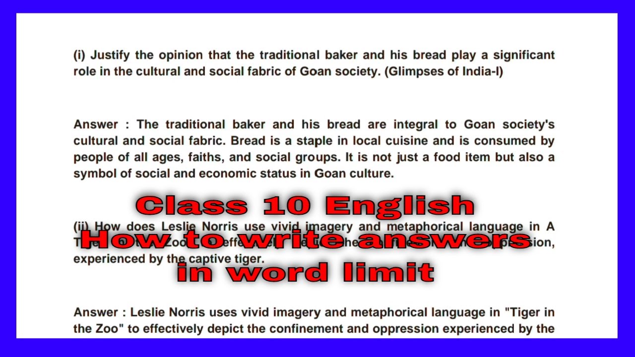 English🔥 Class 10 " how to write answers for full marks " - YouTube