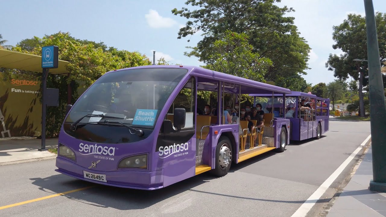 Island Transport - Purple Sentosa Beach Tram Full Ride (1) - YouTube
