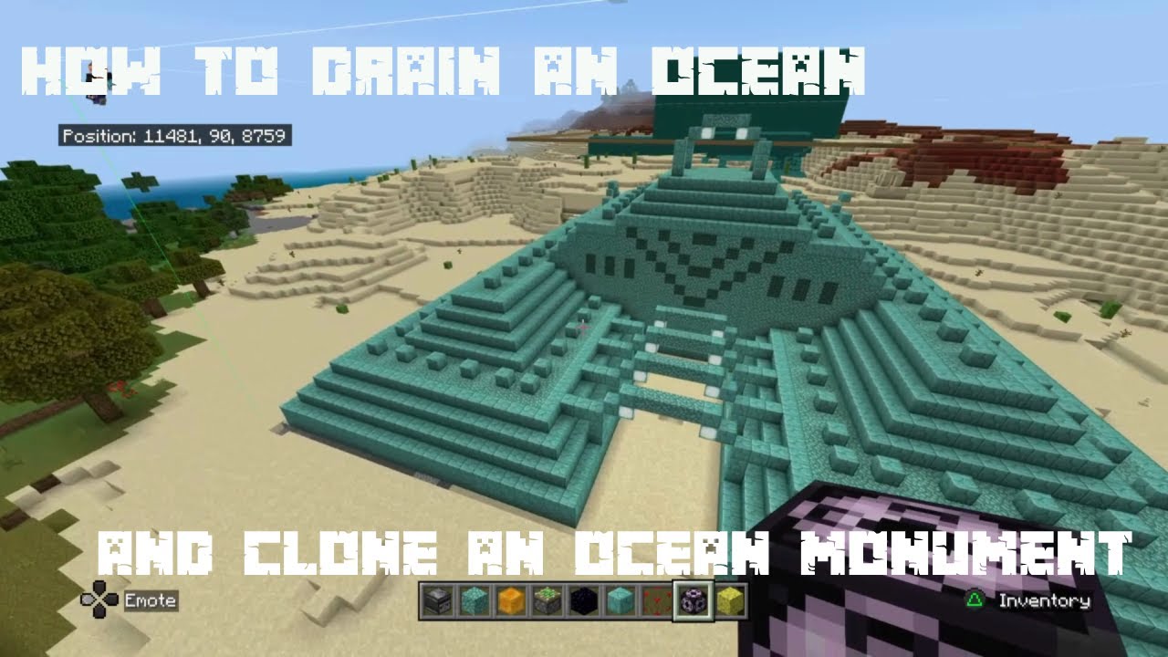 How to Drain and Clone an Ocean Monument in Minecraft - Tutorial ...