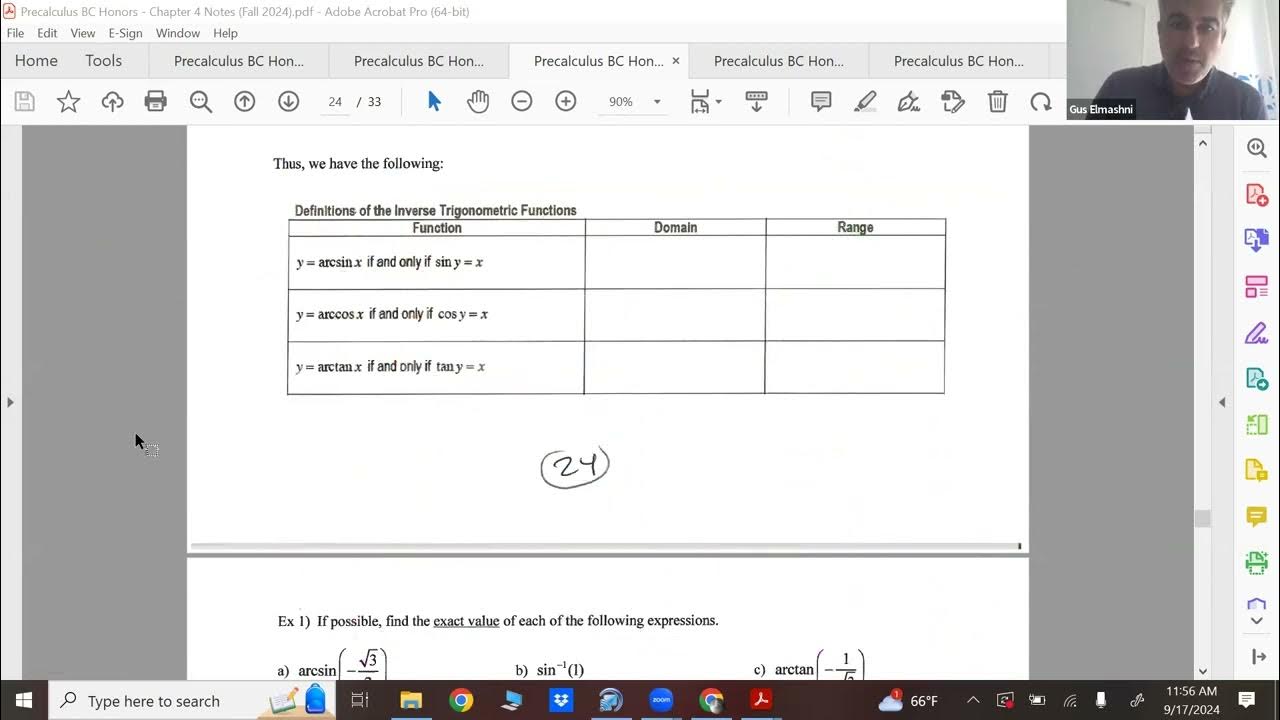 Precalculus BC Honors Unit 2 Lesson 5 Part 2 Fall 2024 - YouTube