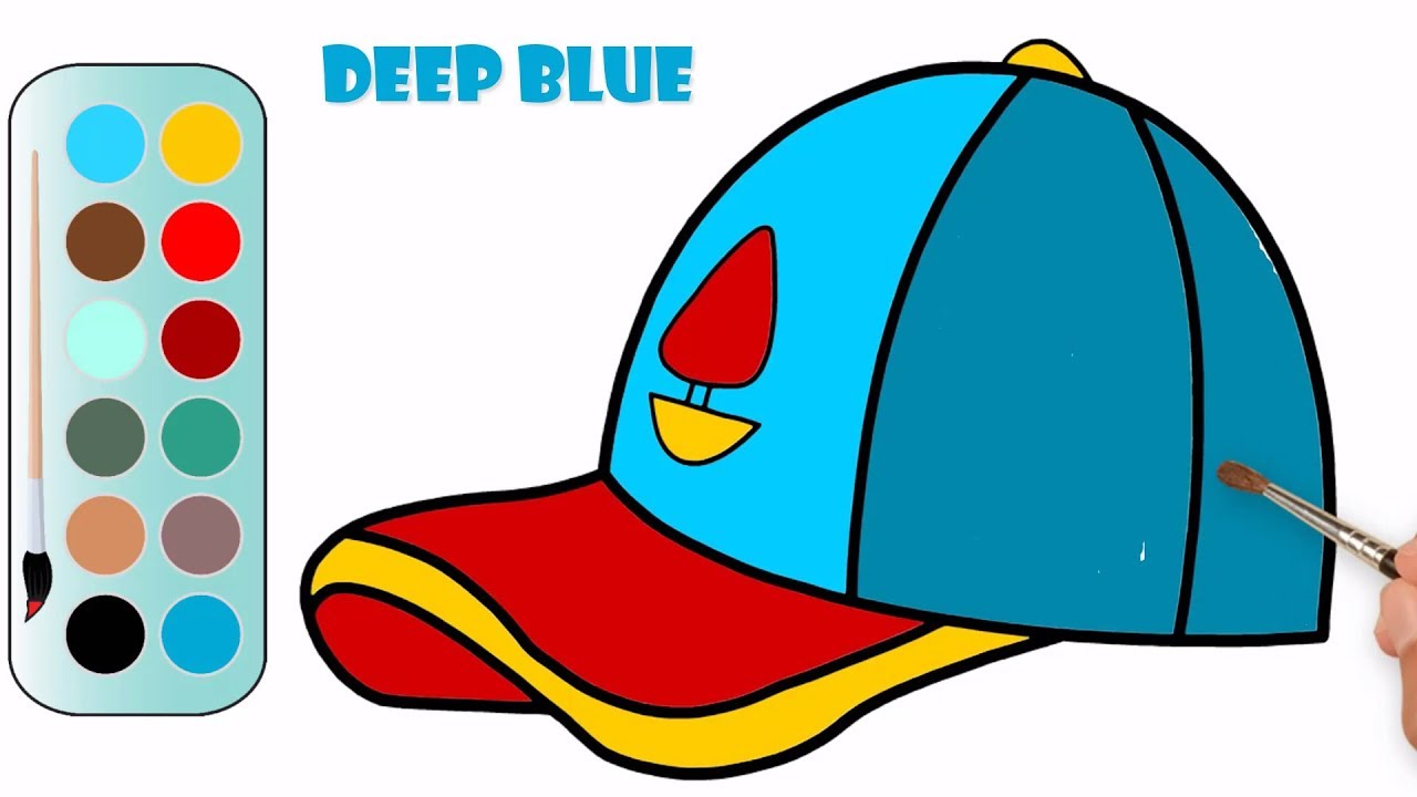 Drawing Colorful Cap | Cap Coloring Page | MHP Learning School - YouTube